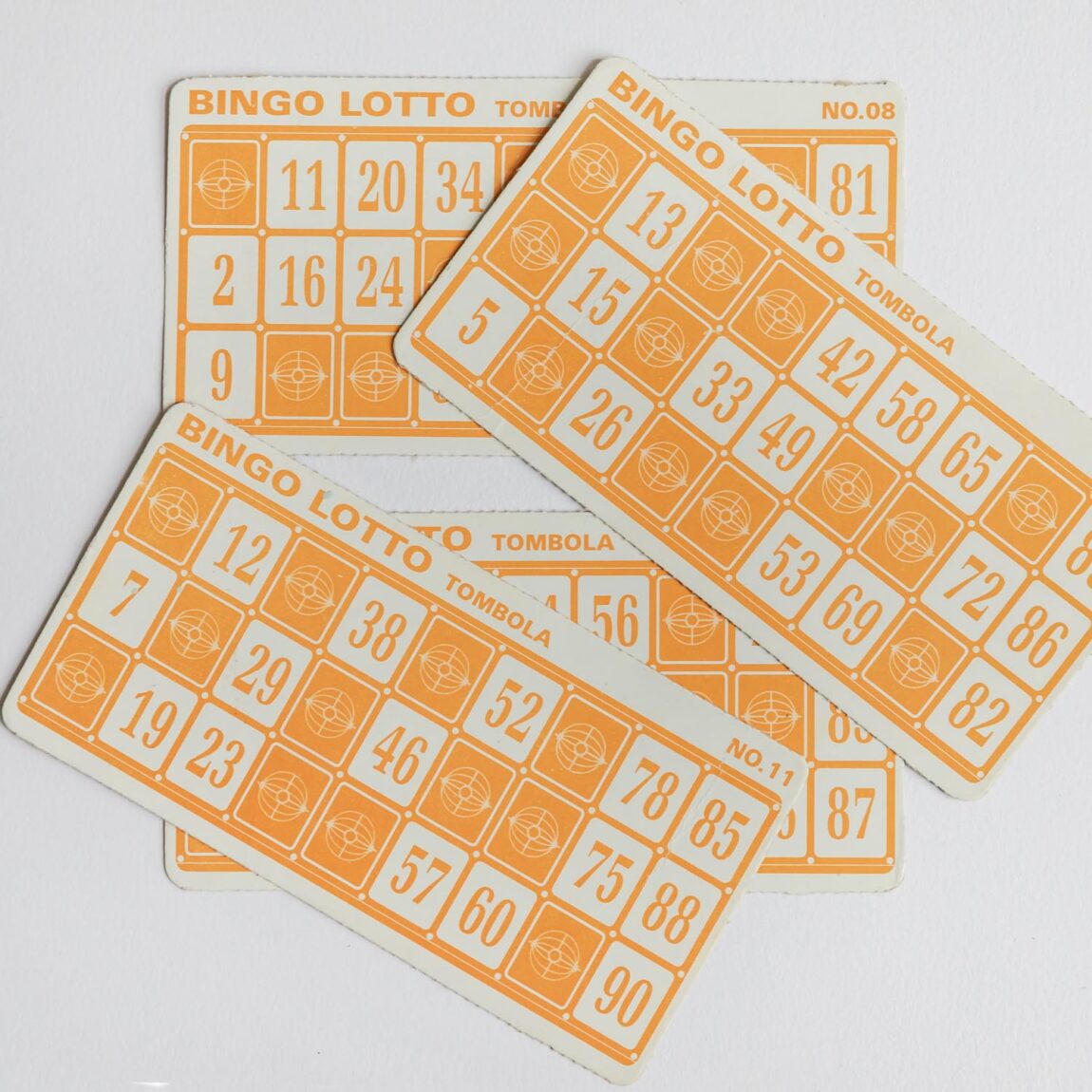 Vintage orange bingo cards