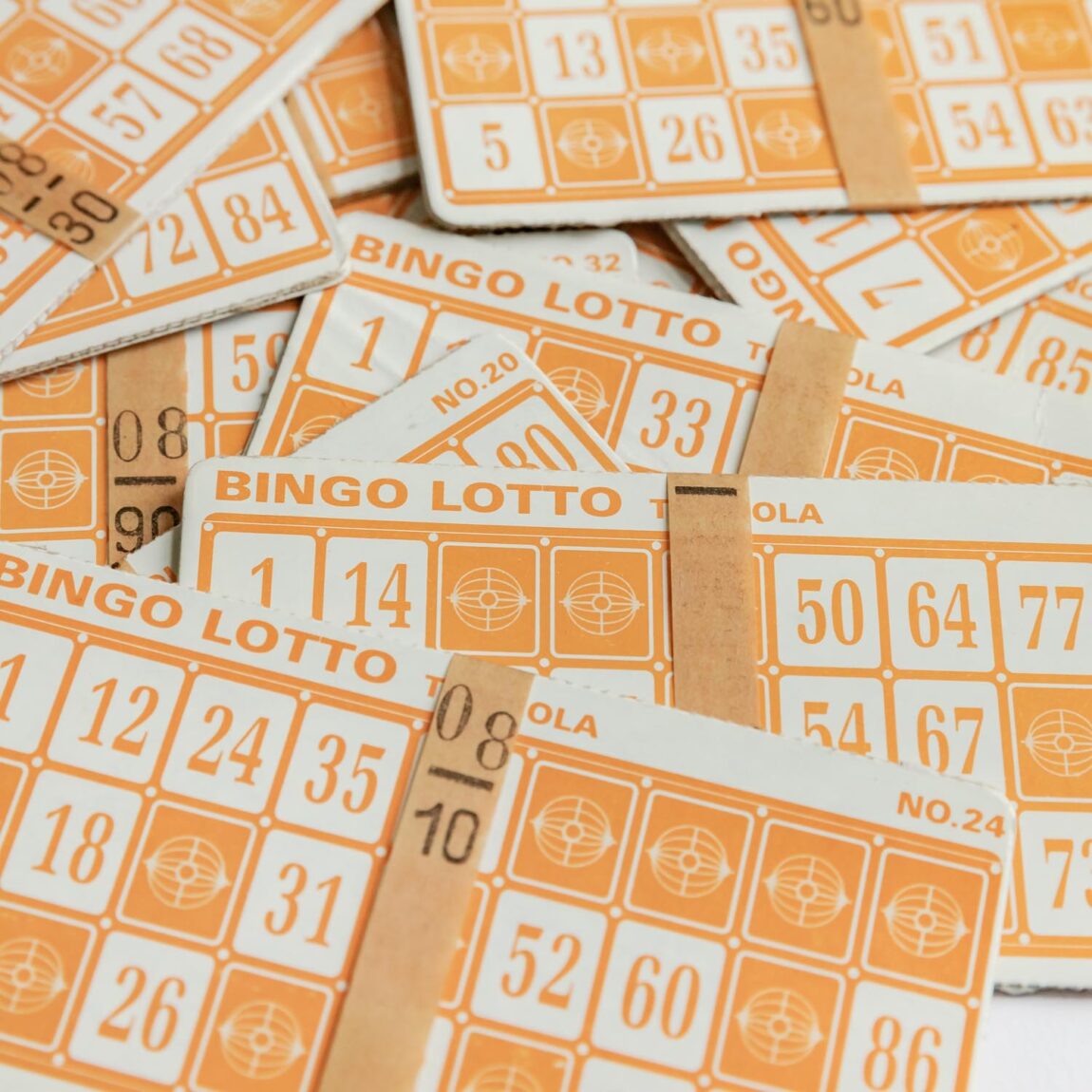 Vintage orange bingo cards